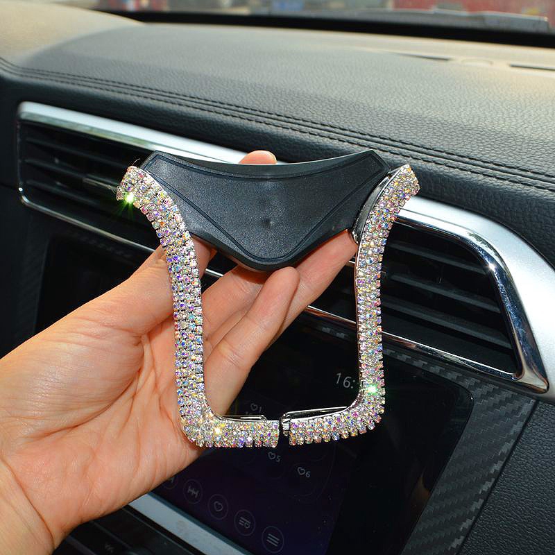 Crystal Diamond Universal Car Phone Holder Bling Rhinestone Car Air ...