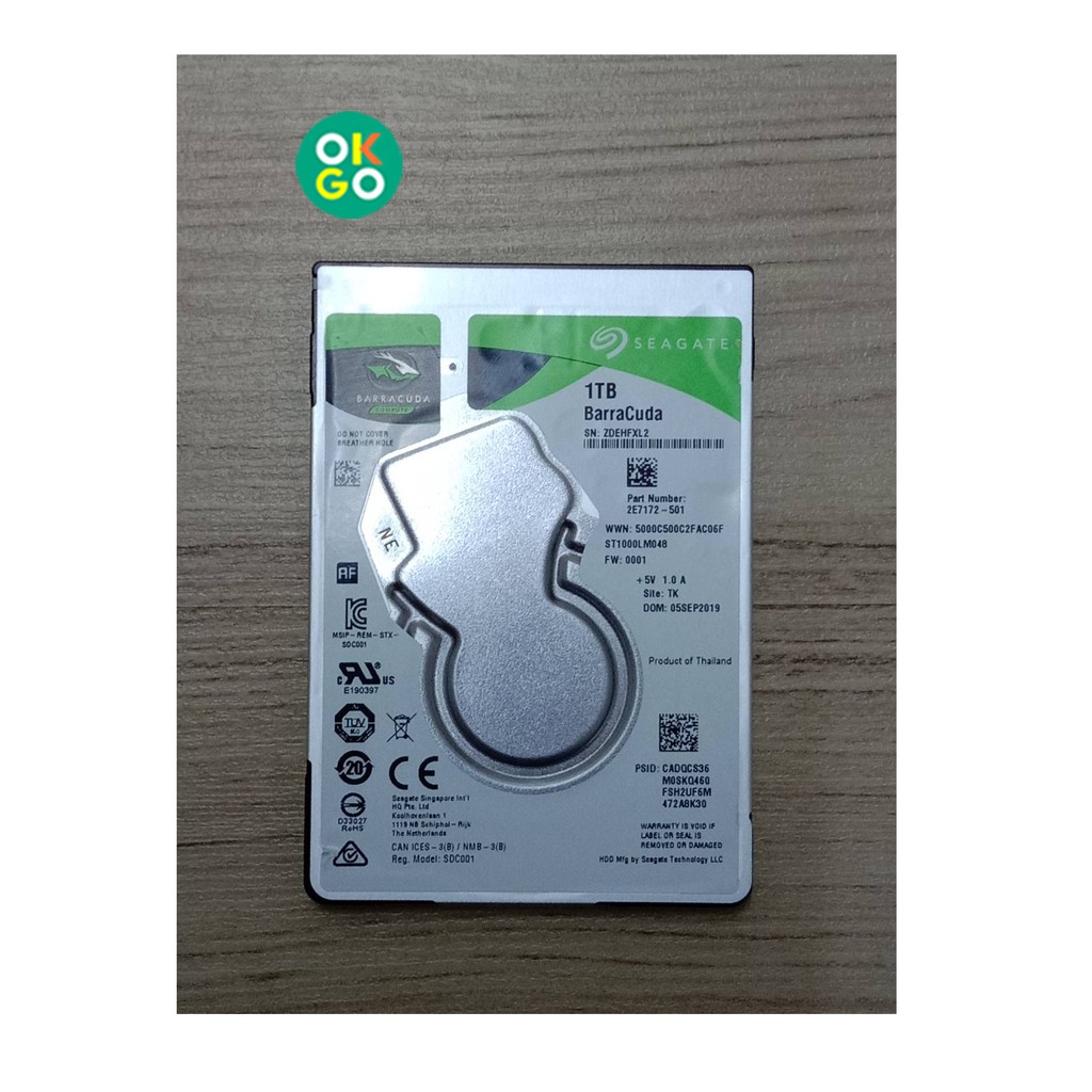 HDD 2.5 ฮาร์ดดิสก์ 1TB Seagate BaraCuda (ST1000LM048) - 0kgo2019 - ThaiPick