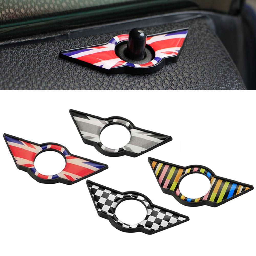 1Pair Car Window Door Pin Lock Stickers Decor For Mini Cooper S JCW One ...