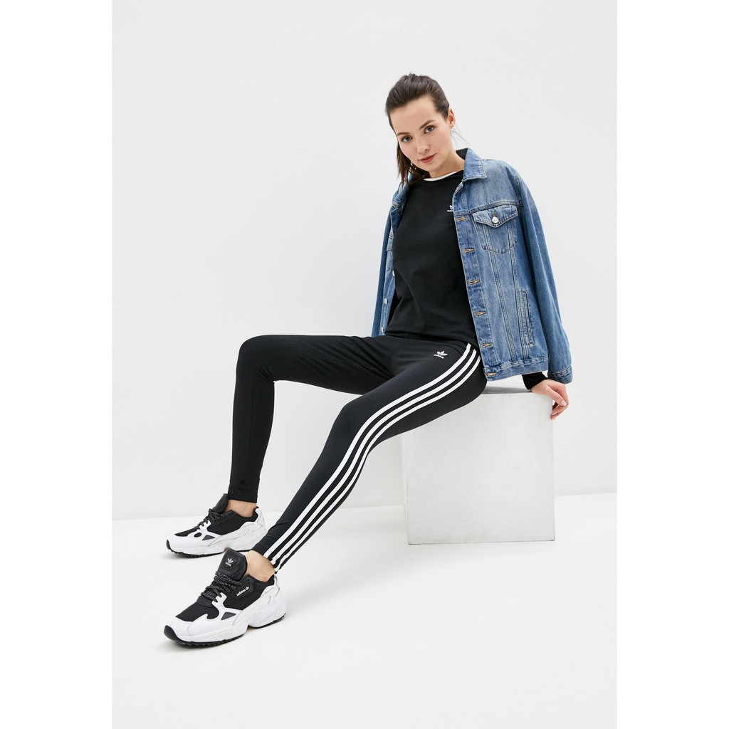 [โค้ด MARROO ลด 80] adidas Adicolor 3-Stripes Leggings สีดำ FM3287 ...