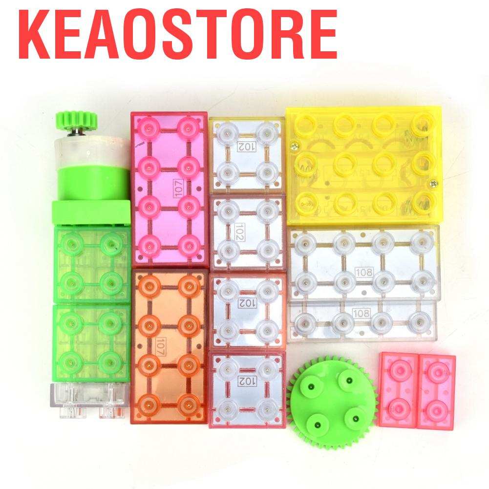 Keaostore 42x Electronic Building Blocks Rotation Light Up DIY Stacking ...