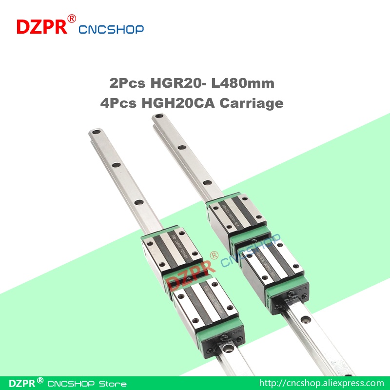 Precision Linear Guide Hgr20 480mm 18.9in Rail Hgh20ca Carriage Slide For Cnc Engraving Robot ...