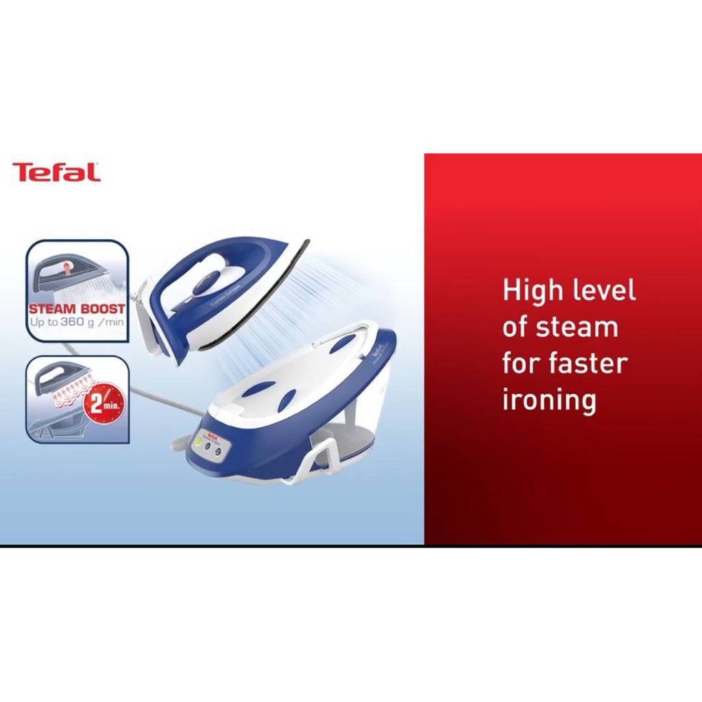 Tefal sv7120 เตารีดแรงดันไอน้ำ 6 บาร์ ความจุ 1.7 ลิตร กำลังไฟ 2380-2830 วัตต์ รุ่น Express ...