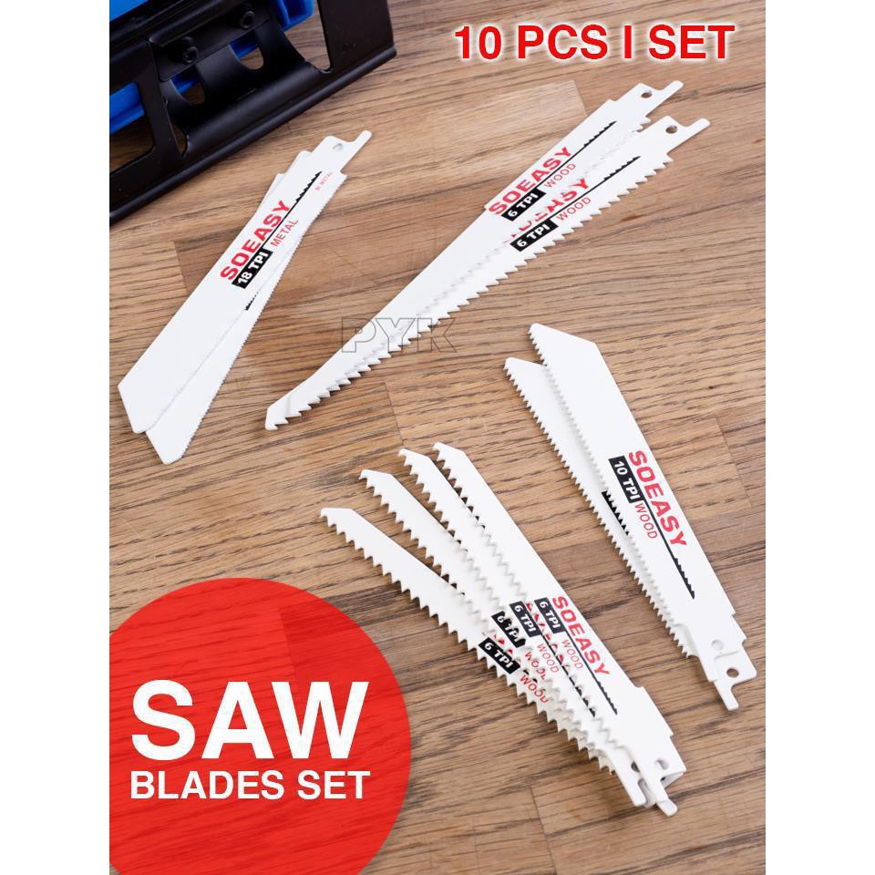 Replacement Saw Blades Set ชุดใบเลื่อยลูกกลิ้ง ใบเลื่อยชัก เซ็ต 10 ชิ้น ...