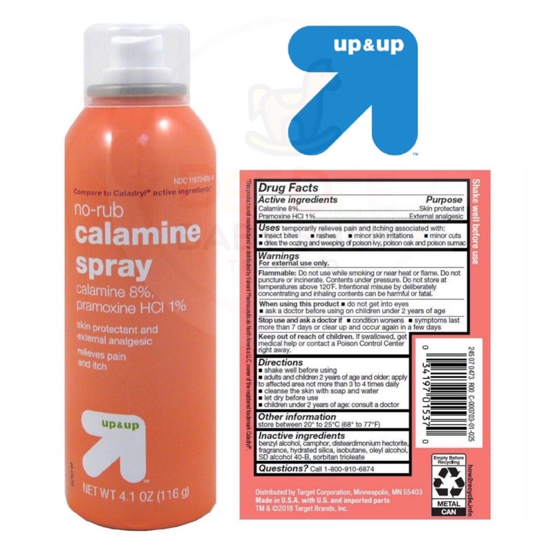 พร้อมส่ง คาลาไมน์ชนิดสเปรย์ Up Up No-Rub Calamine Spray ...