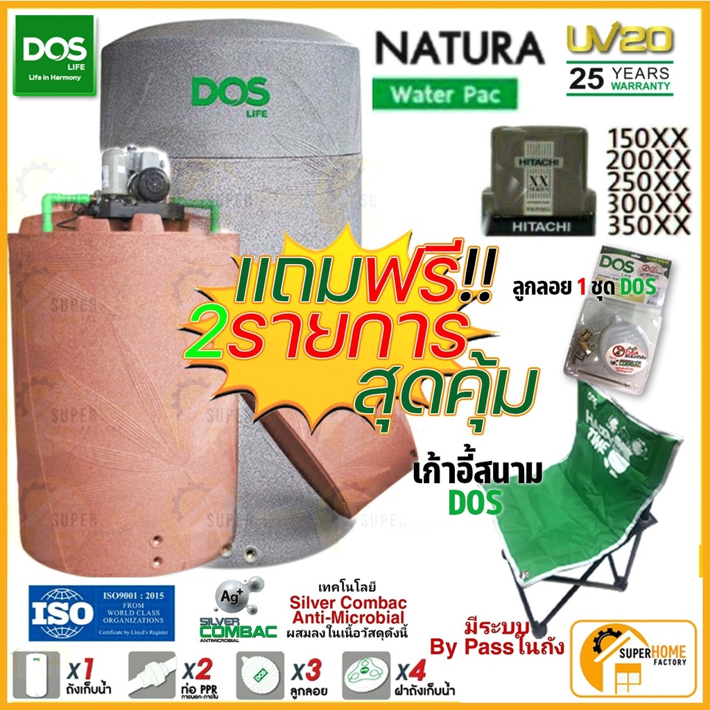 🔥พร้อมติดตั้ง Water Pac DOS ถังเก็บน้ำบนดิน 700ลิตร 1000ลิตร+ปั๊มฮิตาชิ ...