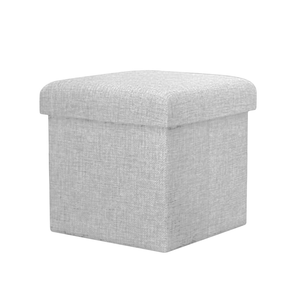 Simple imitation linen storage stool folding storage stool change shoes ...