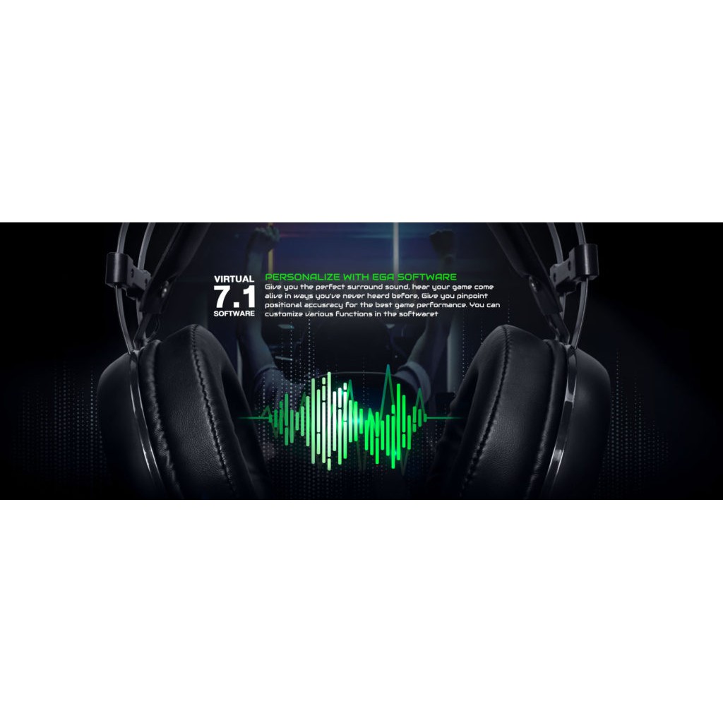 EGA HEADSET TYPE H3 (BLACKGREEN) หูฟังเกมส์มิ่ง มีไฟRGBเหมาะสำหรับ ...