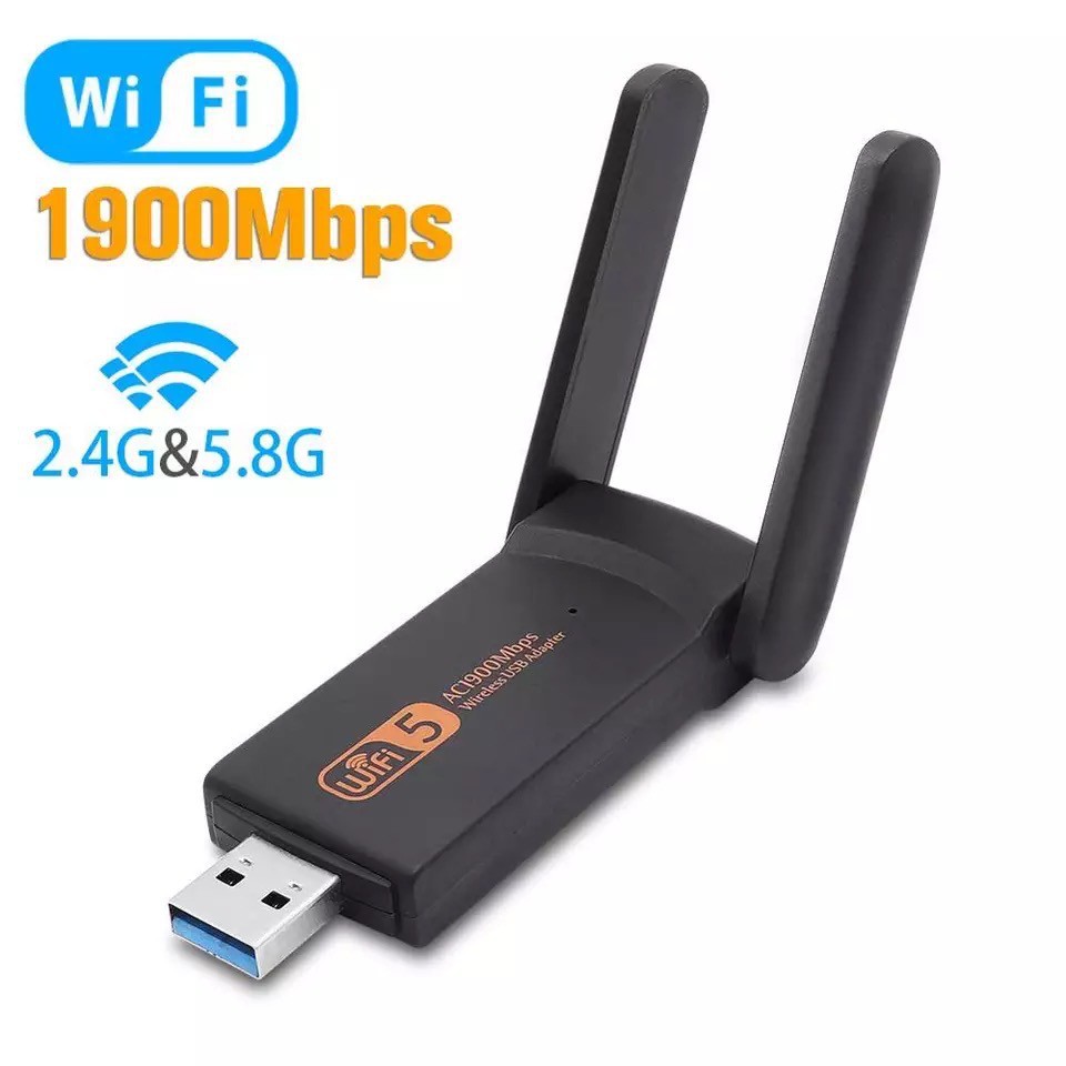 1900Mbps USB Wifi อะแดปเตอร์ 2.4Ghz + 5.8Ghz Dual Band Wi-Fi USB Dongle AC การ์ดเครือข่าย USB 3. ...