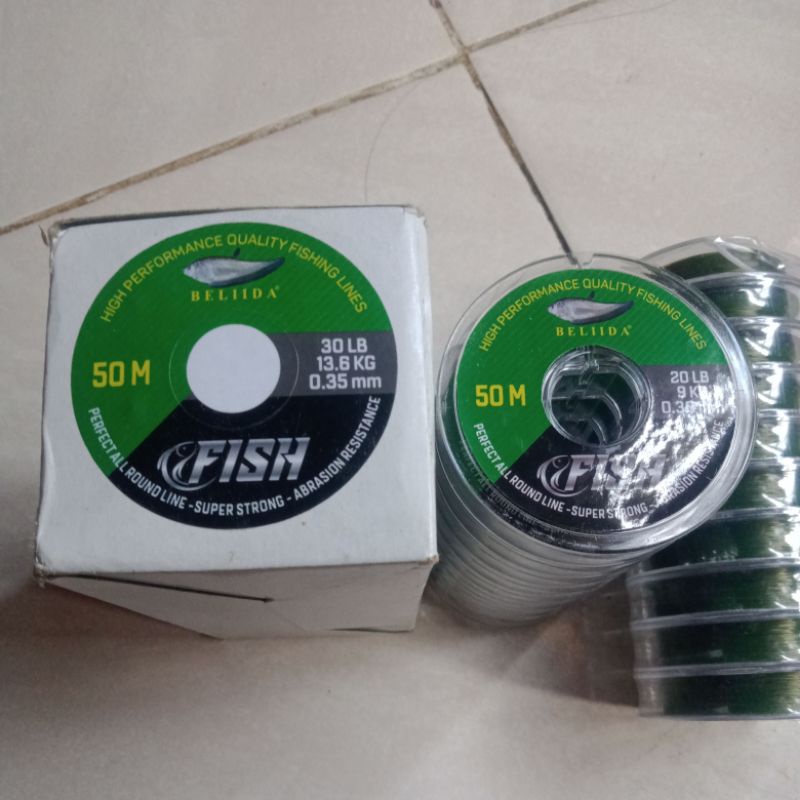 สายเบ็ดตกปลา ขนาด 50 เมตร สําหรับ Buyda FISH 6 8 10 12 15 20 25 30 35 | Shopee Thailand