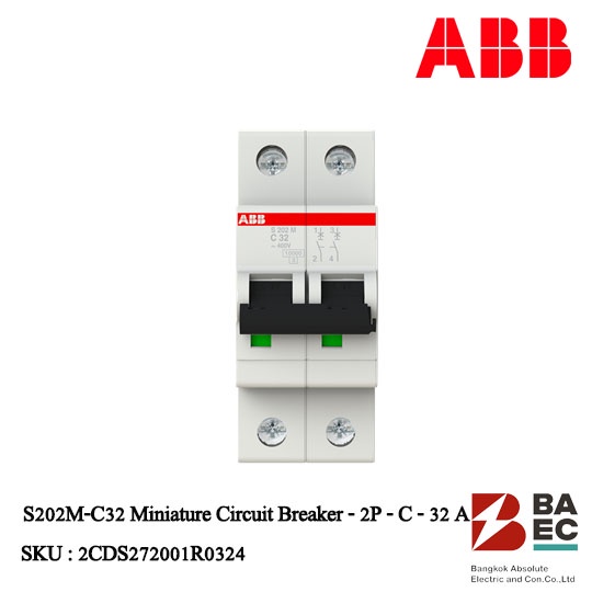 ABB S202M-C32 เซอร์กิตเบรกเกอร์ 32Amp 2P 10KA | Shopee Thailand