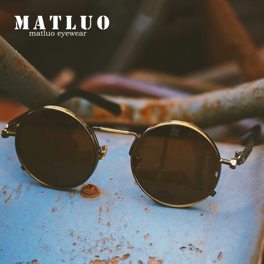 Polarized Classic steam sunglasses round retro 8478 Women Men Circle ...