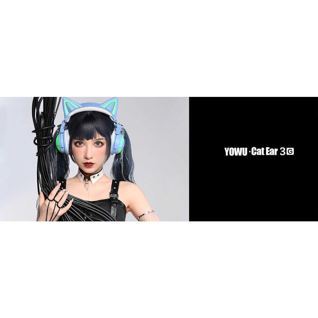YOWU Fox demon Wireless Headphones APP control RGB lights Cartoons Cat ...