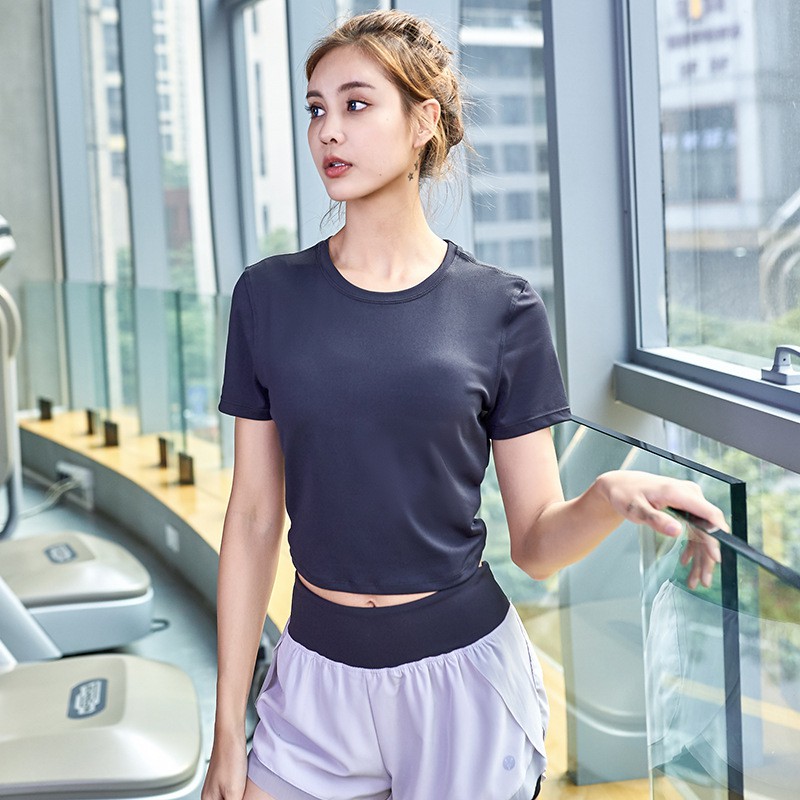 Spot Girls' Sports Tops 2020 New Breathable Round Neck Short-sleeved ...