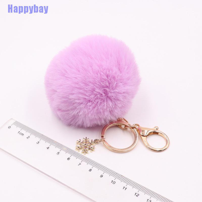 ( Happybay ) Pompom Snow Furry Ball Key Chain Faux Fur Key Chain Charms ...