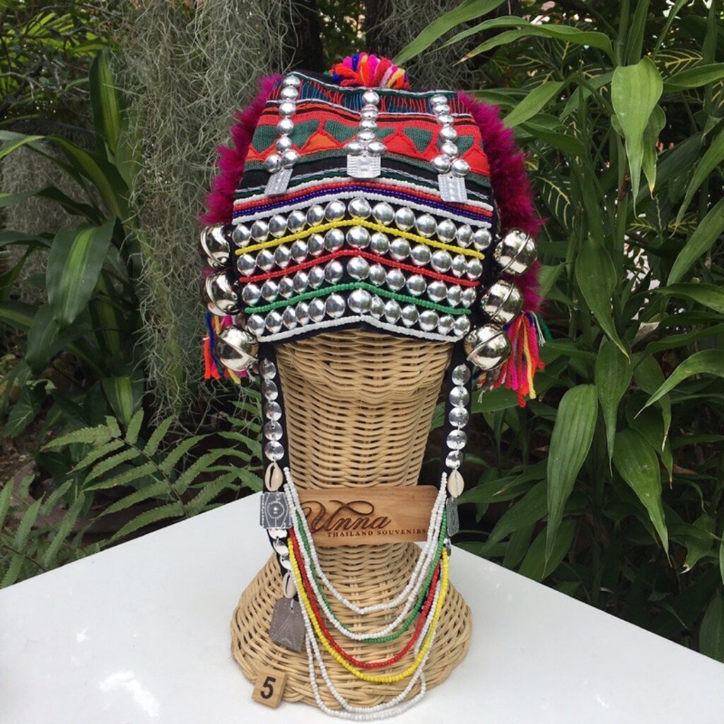 Akha hill tribe handmade hat หมวกชาวเขา หมวกผู้หญิง Unna Thailand ...