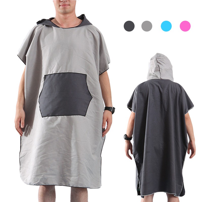 Changing Dress Bath Towel Hooded Poncho Bathrobe For Adult Terry Big ...