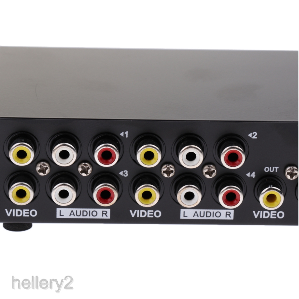 4 Way AV Switch RCA Switcher 4 in 1out Composite Video L / R Audio ...