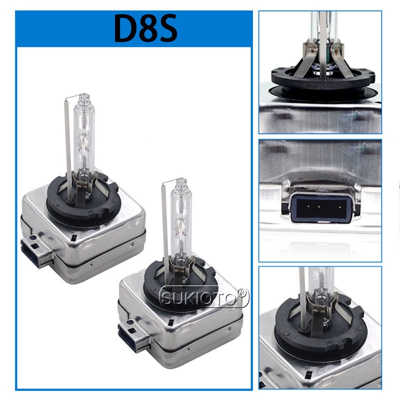 SUKIOTO 2PCS New OEM D8S 25W 4300K 5000K 8000K HID Xenon Bulb 35W 55W D8S 6000K Xenon Standard ...