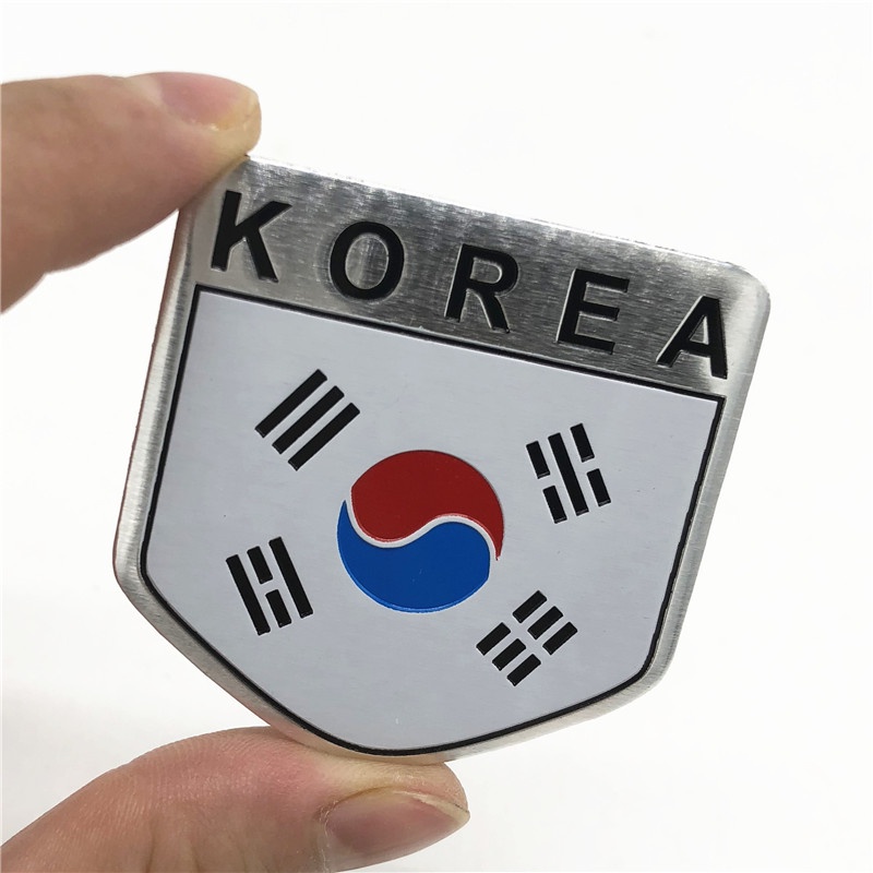 3d Metal Korea Korean National Flag Badge Car Front Grill Grille Emblem ...