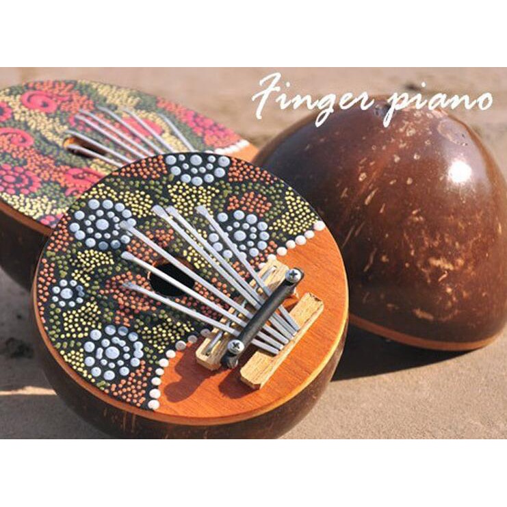 HOT Handmade folk instrument thumb piano Kalimba 7 Keys Tunable Coconut ...