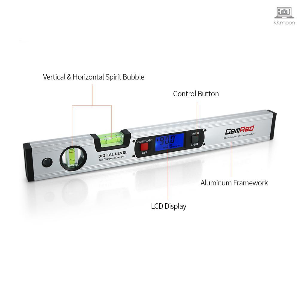 GemRed Digital Level Spirit Level Angle Finder with Magnetic 16 Long ...
