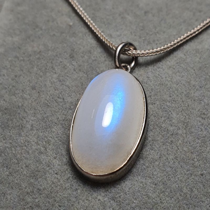 moonstone มูนสโตนหรือมุกดา จี้เงิน925 no.2021121 | Shopee Thailand