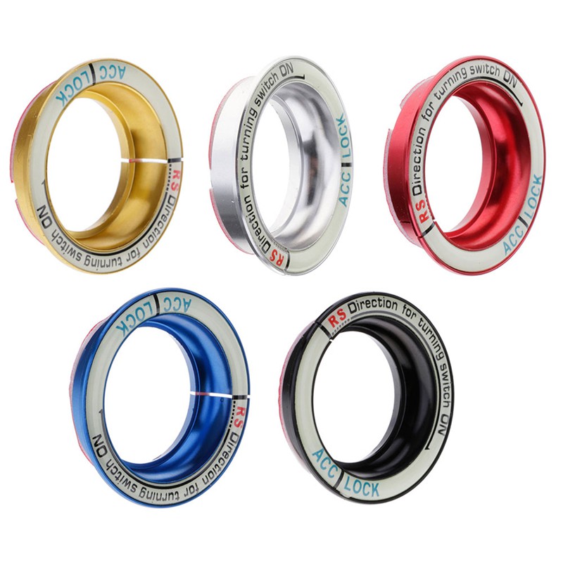 5 LED Luminous Car Ignition Key Hole Ring Coil Switch Decor Sticker ...
