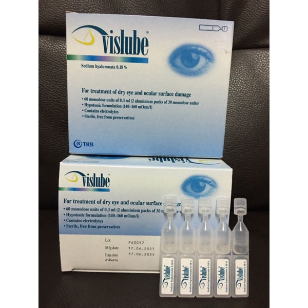 vislube ส่งฟรี ไม่คิดค่าส่ง️ น้ำตาเทียม️กล่องใหญ่ 60 หลอด พร้อมส่ง ...
