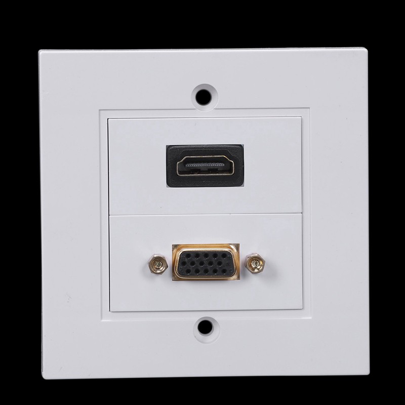 86 x 86Mm Wall Face Plate 15 Hole Vga Outlet + Hdmi With Extended Wire ...