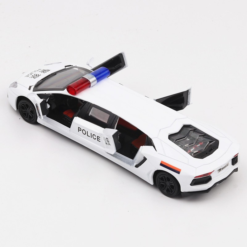 (Boxed) Lengthened police car sports car model police car alloy car ...