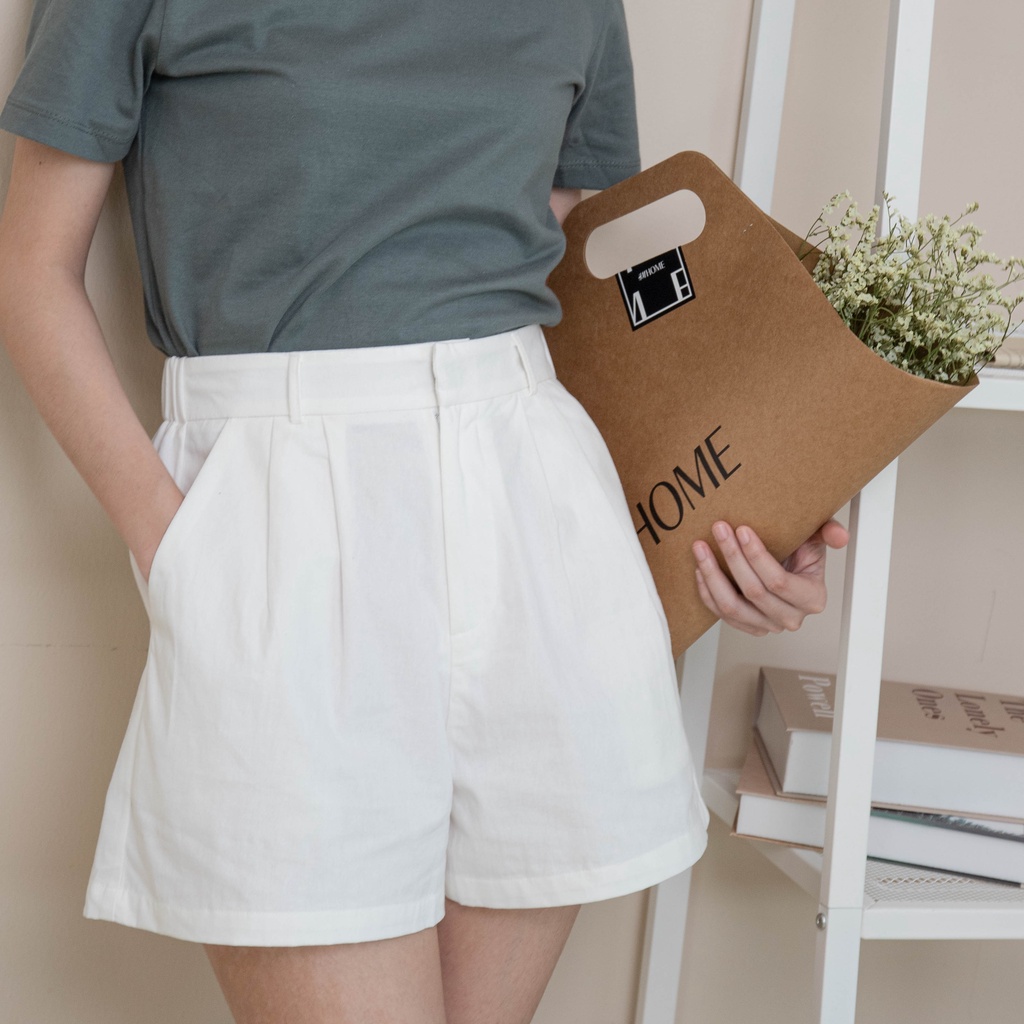 กางเกงขาสั้นรุ่นAvo Nori cotton shorts - avocado.simplewear - ThaiPick