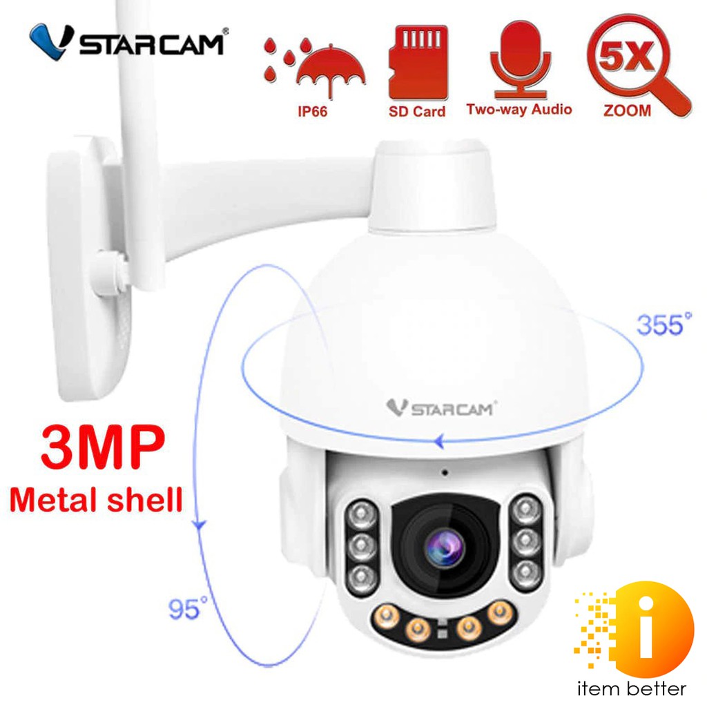 VSTARCAM Outdoor กล้องไร้สายภายนอก CS65-X5 (ซูม5เท่า) คมชัด 3ล้าน 1296P กันน้ำ100 - item_better ...