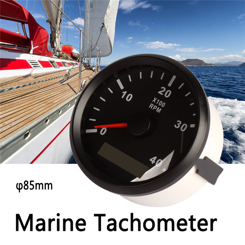 เครื่องวัดรอบเครื่องยนต์ Rpm Tachometer Gauge Wema หน้าจอ Lcd 1224V 0 ...