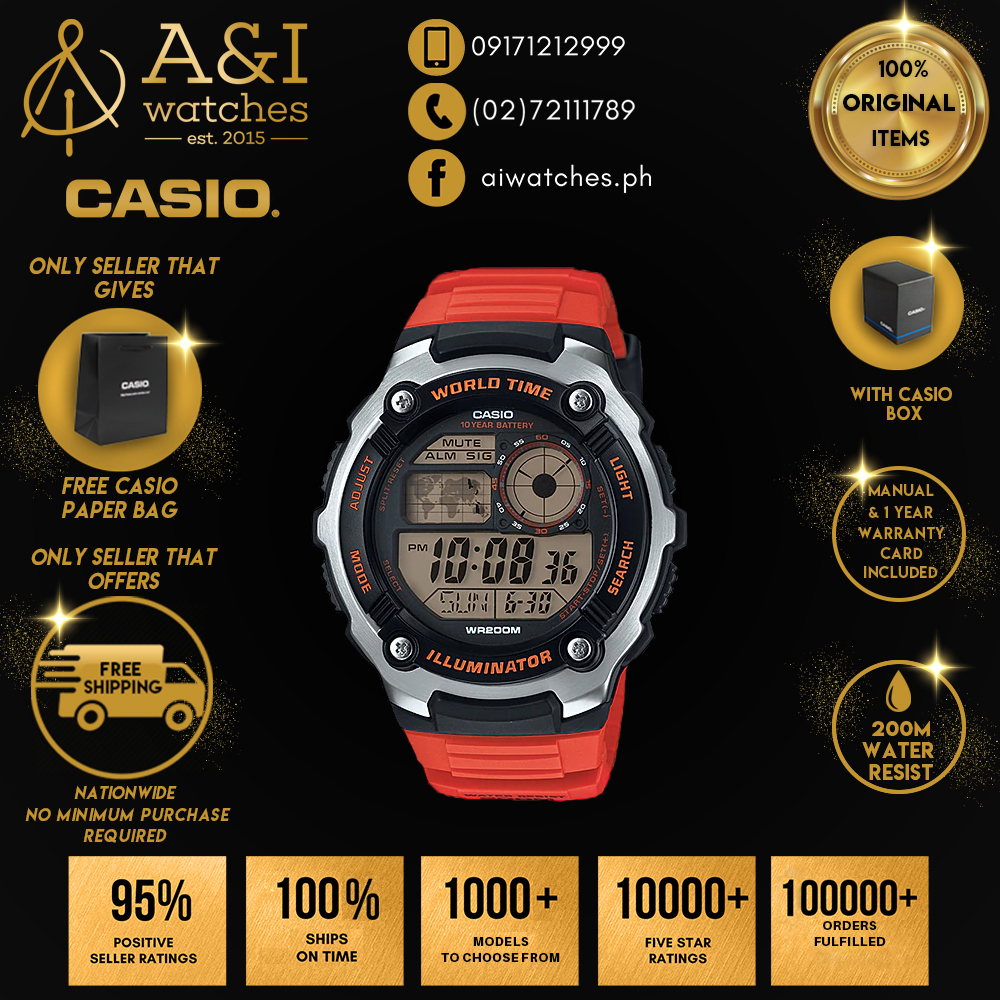 Casio Digital Mens Resin AE-2100W-4AVDF 200m - 494r0xhac9 - ThaiPick