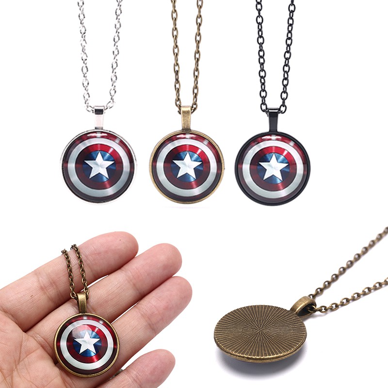 PurpleredtoUnisex Captain America Pentacle Shield Pendant Necklace ...