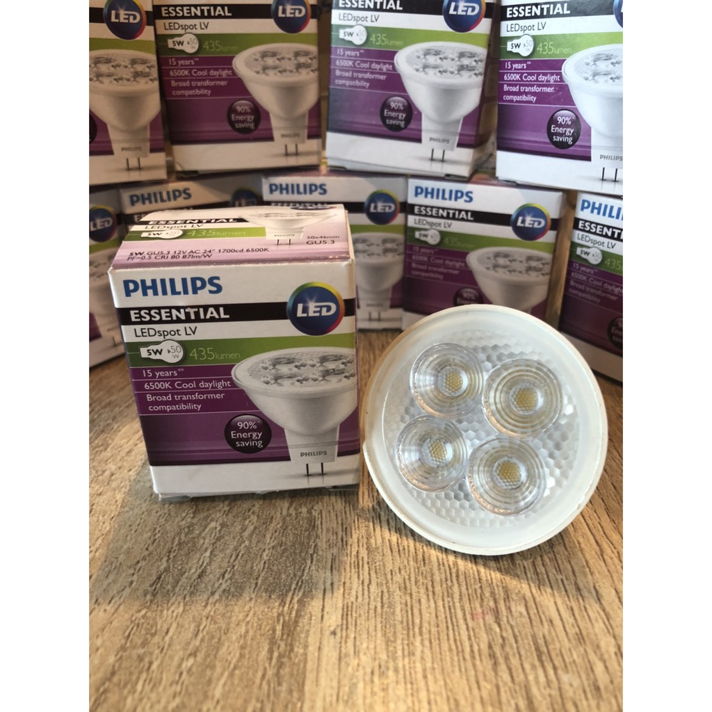 PHILIPS Essential LED 5W-50W 6500K MR16 24D | Shopee Thailand