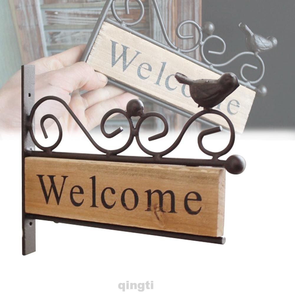 Gift House Pastoral Stable Wrought Iron Vintage Welcome Sign - qingti ...