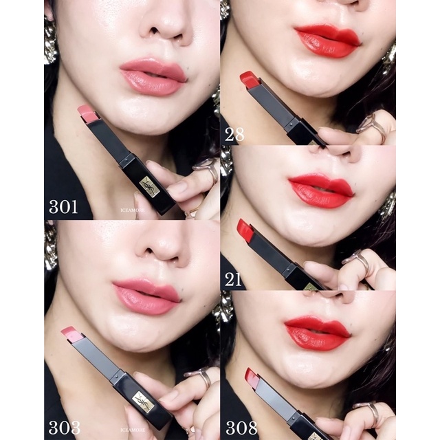 แท้ ลิป YSL Rouge Pur Couture the slim Velvet Radical ลิปแบมแบม สี 301 ...