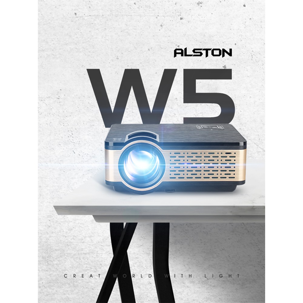 ALSTON W5 HD Projector 4000 Lumens Android WIFI Bluetooth Portable Home ...