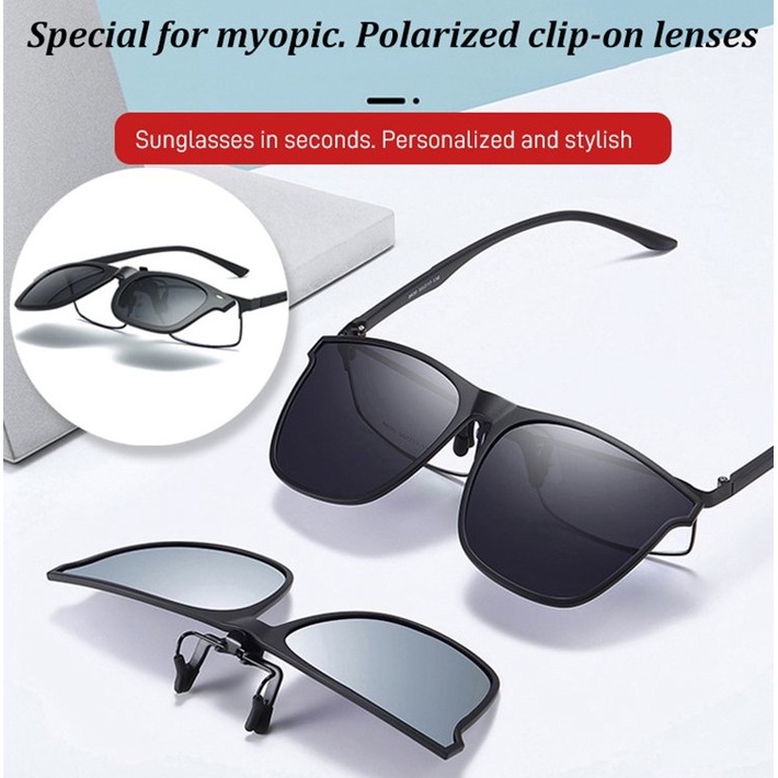 Smart polarized clip-on nearsighted sunglasses color changing glasses ...