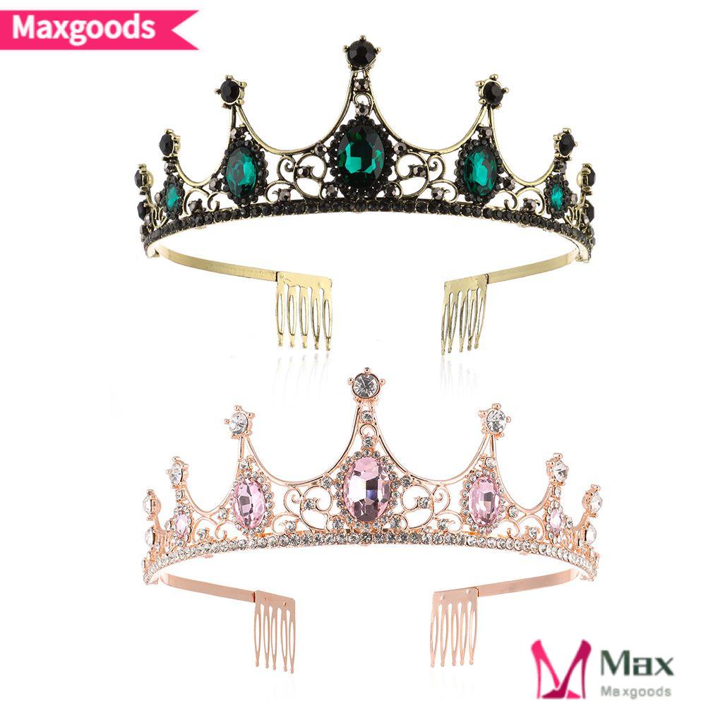 Maxg มงกุฎคาดศีรษะ ประดับพลอยเทียม สไตล์วินเทจ สําหรับวันเกิด ...