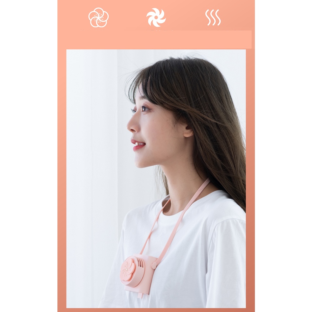 Uareliffe Portable Spray Fan USB Rechargeable Mini Hanging Neck ...