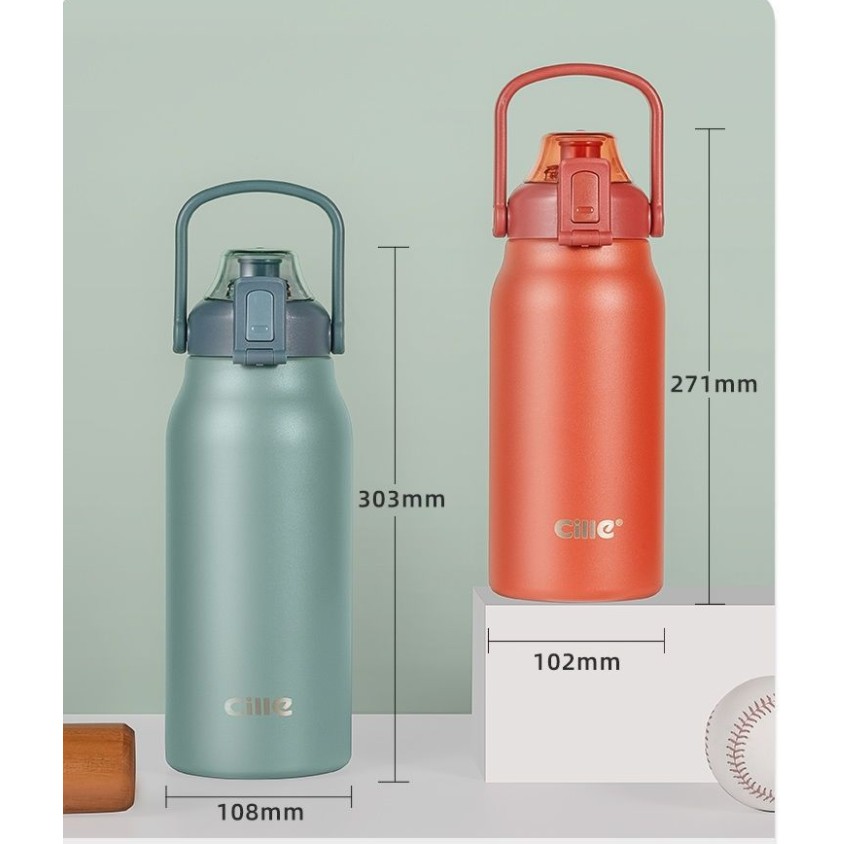 กระบอกน้ำเก็บอุณหภูมิ ความจุสูง ด้วยฟาง 1300ml/1700ml(สแตนเลส 304) - eb_v3vczf0 - ThaiPick