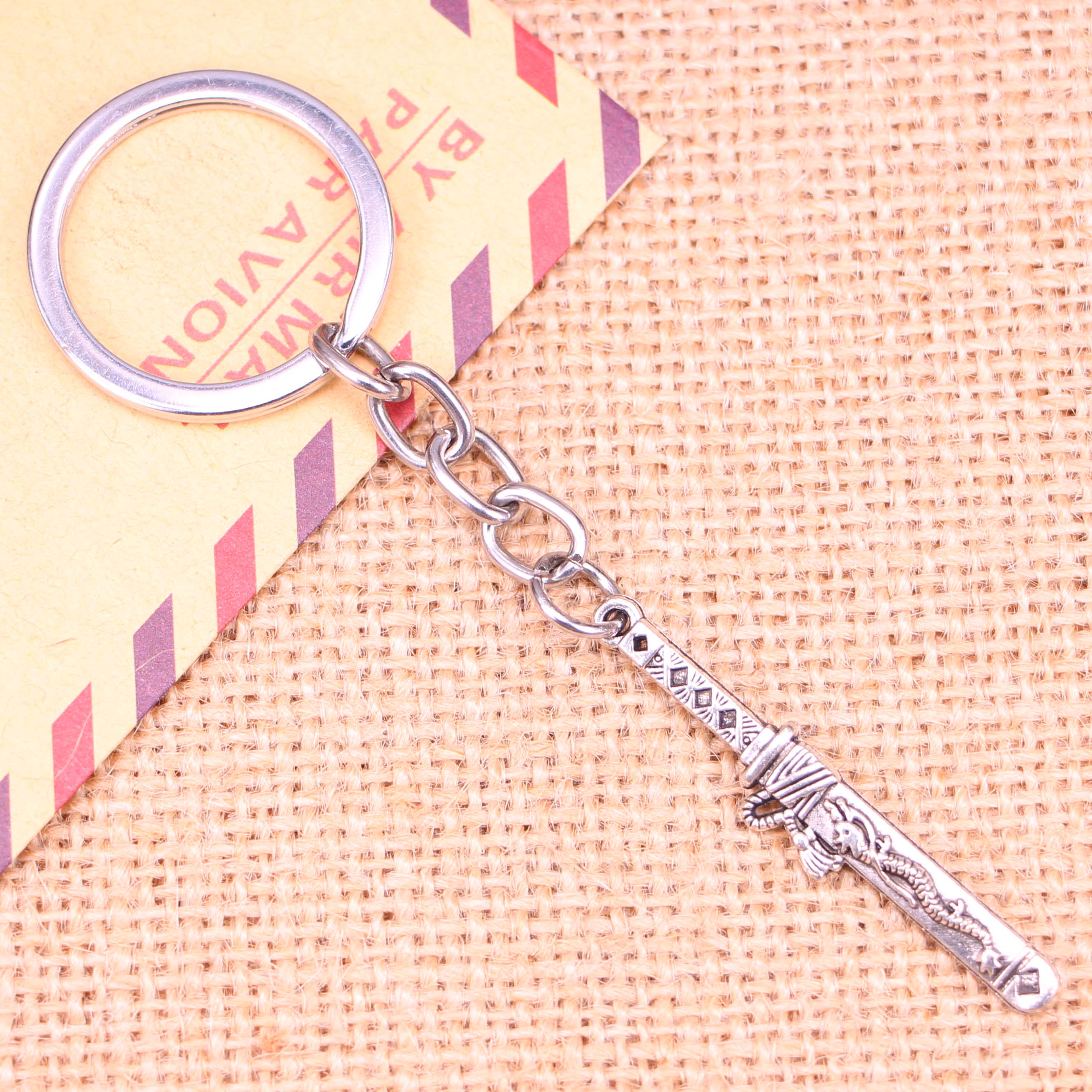 20pcs New Fashion Keychain 44*8 mm samurai sword in sheath Pendants DIY ...