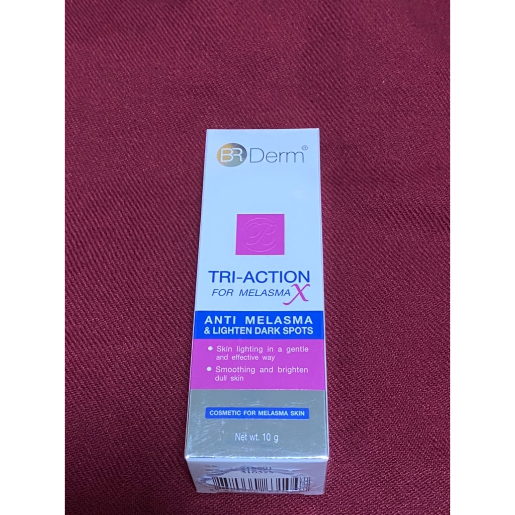 BR DERM TRI-ACTION FOR MELASMA X 10 G. ครีมบำรุงผิวสำหรับผิวที่มีปัญหาฝ้าทีพัฒนาสูตรเพิ่ม 50X ...