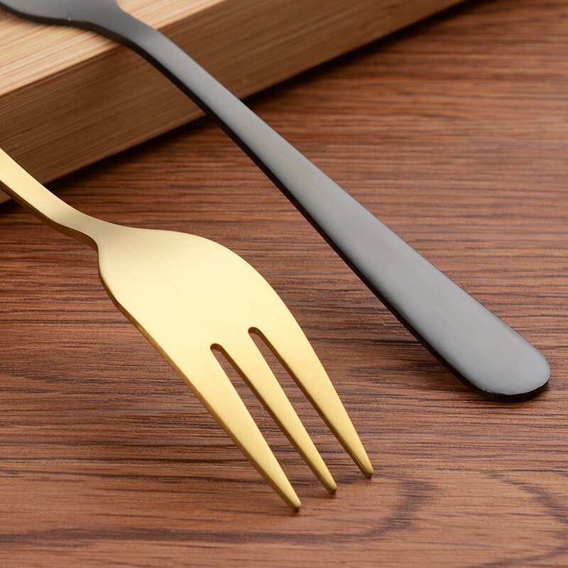 2pcs Tea Fork Set 188 stainless steel Small Fruit Fork Set Gold Dessert ...