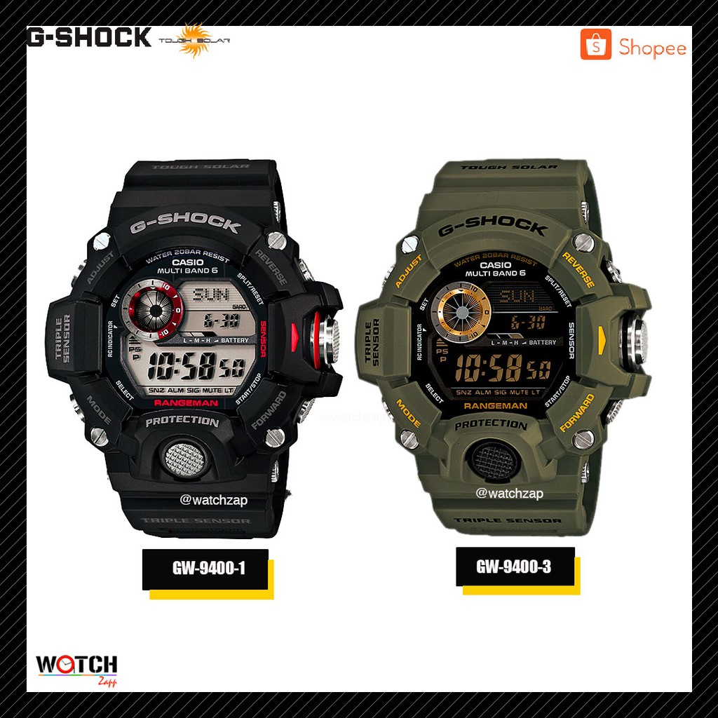 นาฬิกา นาฬิกาข้อมือ CASIO G-SHOCK Rangeman รุ่น GW-9400 GW-9400-1 GW-9400-3 GW-9400-1B ...