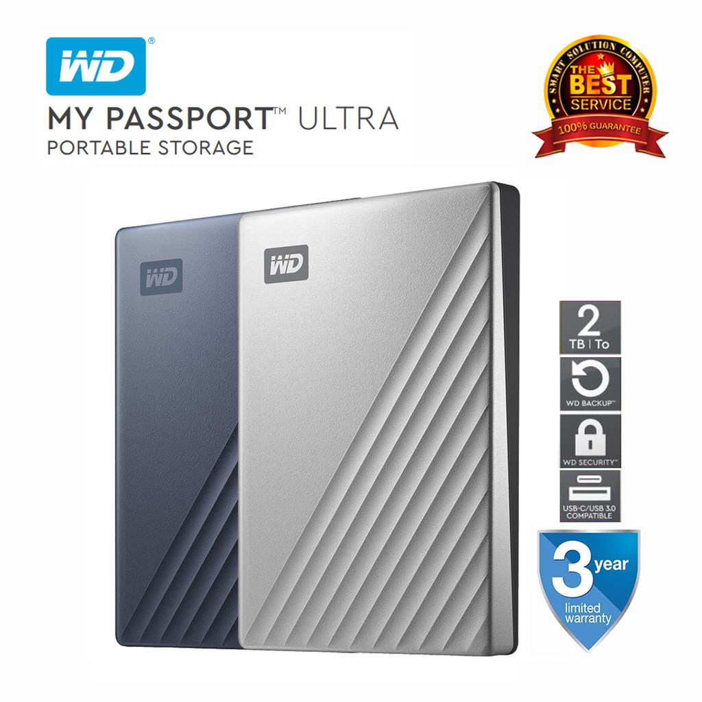 WD My Passport Ultra 2TB USB 3.0 Type-C Portable Drive | Shopee Thailand
