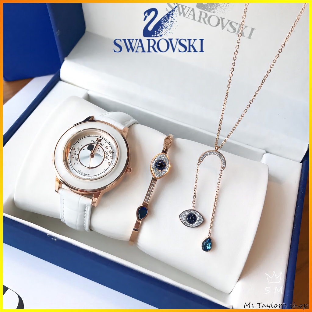 SWAROV Ski 3 in 1 นาฬิกาข้อมือลําลอง สายเข็มขัด แฟชั่นคลาสสิก หรูหรา ...